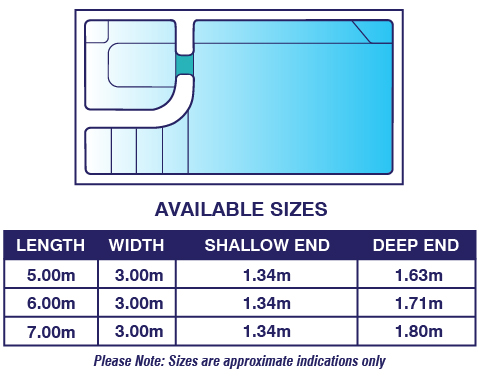 Palm Beach 5m x 3m - Factory Pools Perth